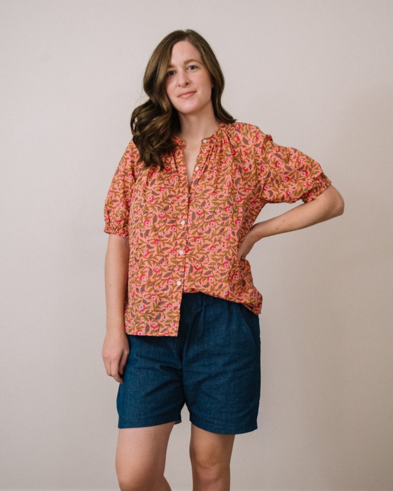 Roscoe Blouse – Mandarin Collar + Elastic Sleeves – The Sewing Things Blog